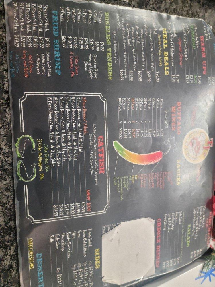 Menu at Tjs Catfish & Wings & BBQ, Arlington