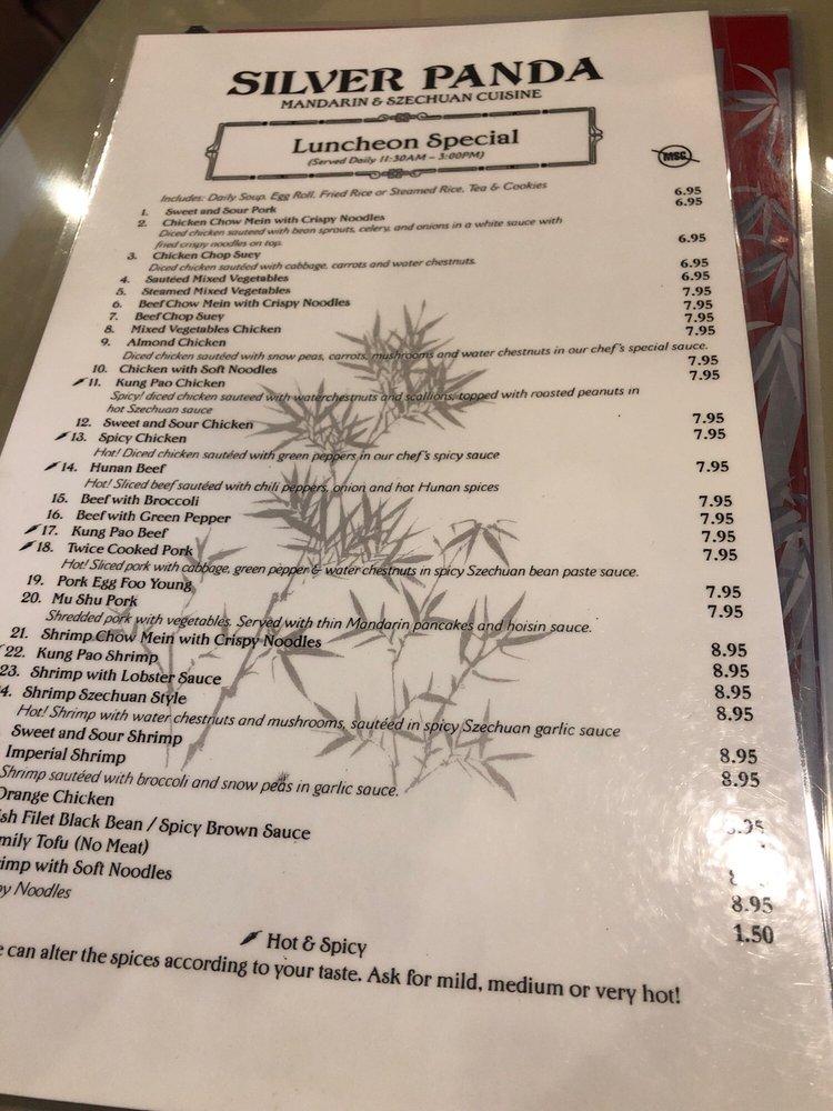 Silver panda menu - friendstaste