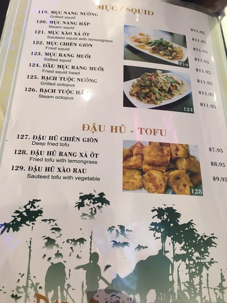 Menu at Dong Que Restaurant, San Jose, 2852 Alum Rock Ave
