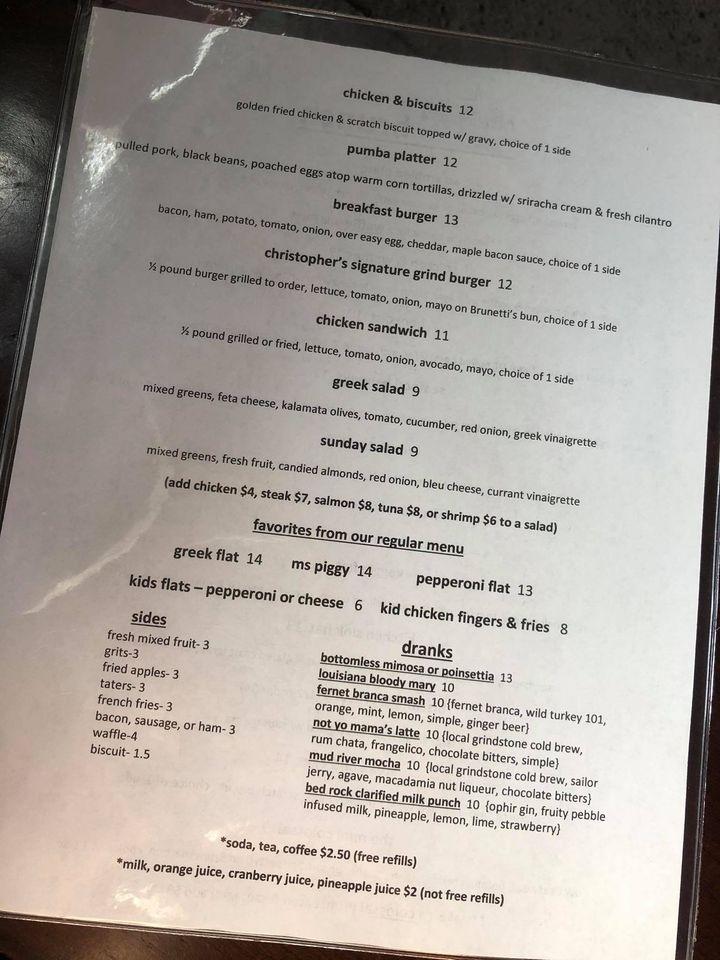 Menu at Christopher's Eats pub & bar, Huntington, US-60
