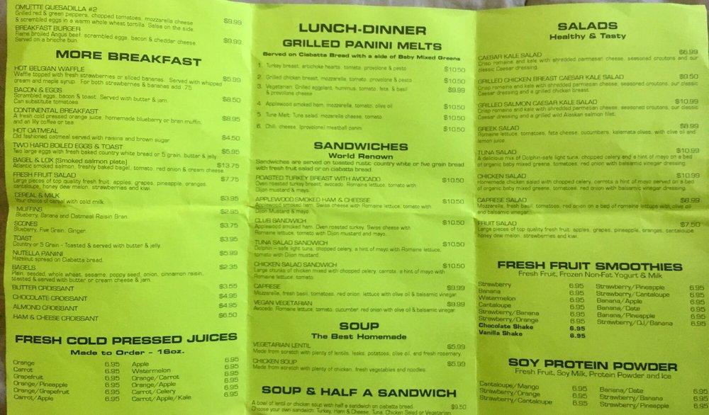 Menu at INTERACTIVE CAFE, Santa Monica