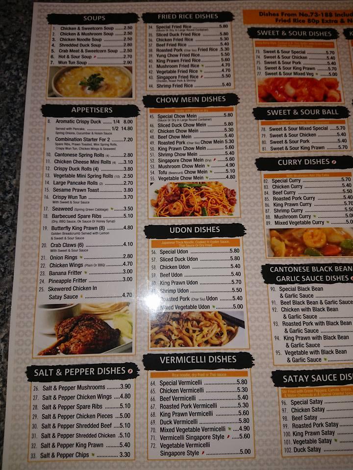 Menu at Lin's Chinese Takeaway @ Great Horton Road fast food, Bradford