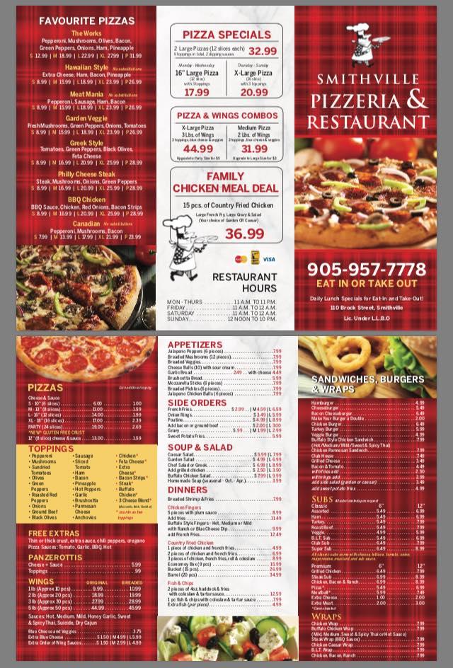 Menu at Smithville Pizzeria, Smithville