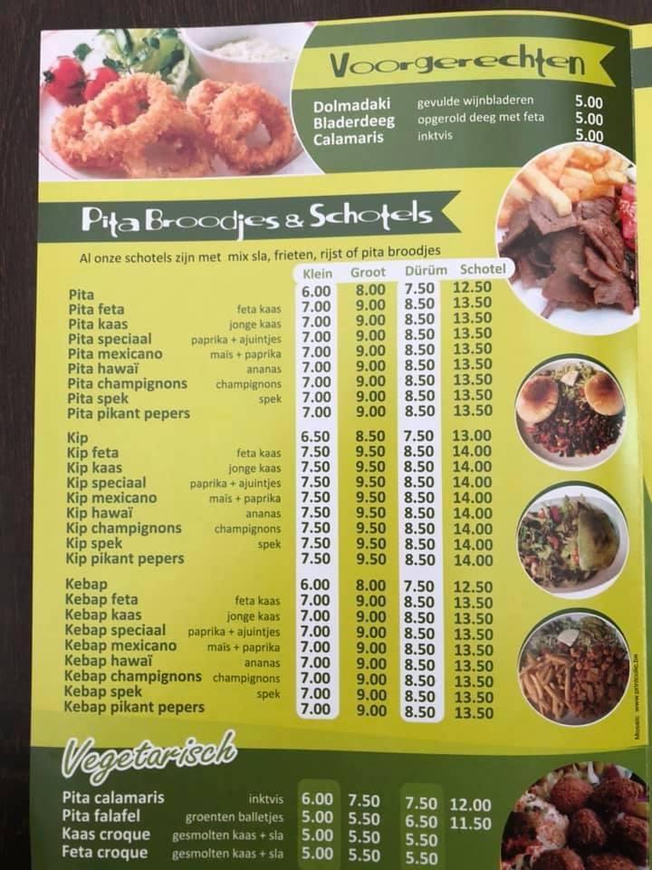 Menu at Star restaurant, Grobbendonk