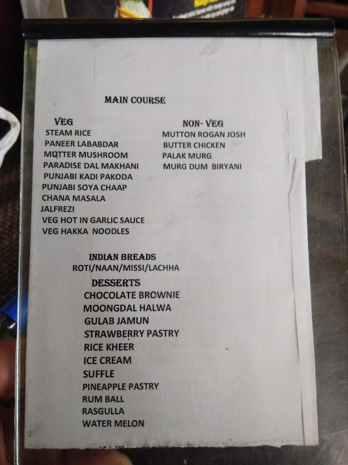 Menu at The Barbeque Paradise, Zirakpur, Sco 1
