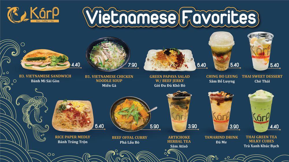 Menu at Karp Asian Bistro Little Saigon By Night pub & bar, Katy