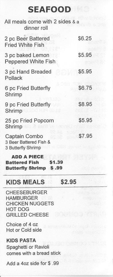 Menu at Meal Ticket restaurant, Akron