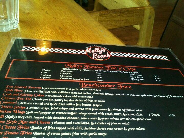 Menu at Molly's Reach Restaurant, Gibsons