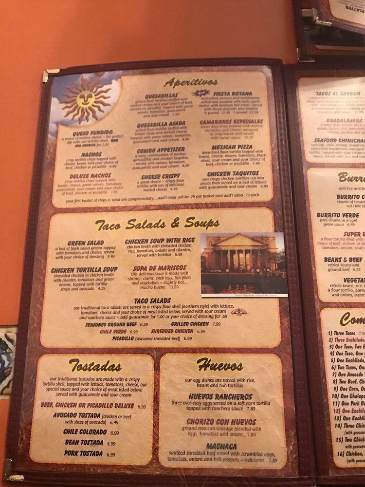 Menu at Nelly's Mexican Food restaurant, Saint Joseph, SE U.S. Hwy 169
