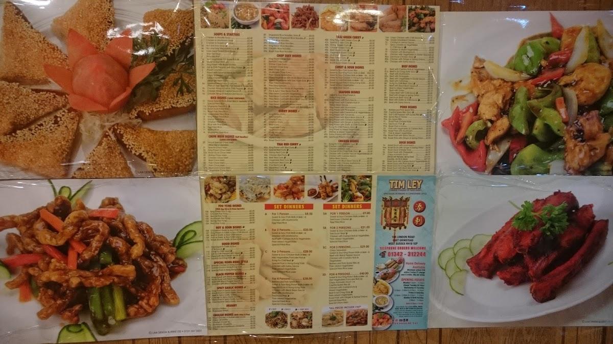 Menu at Tim Ley fast food, East Grinstead