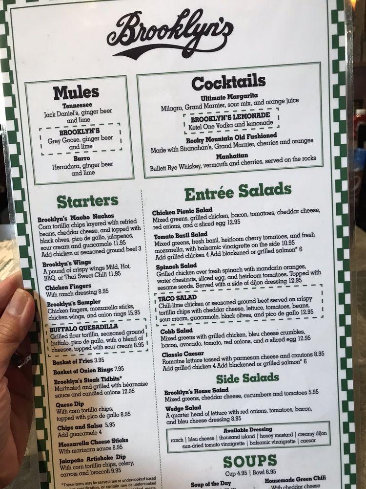 Menu at Brooklyn's At Ball Arena pub & bar, Denver, 901 Auraria Pkwy