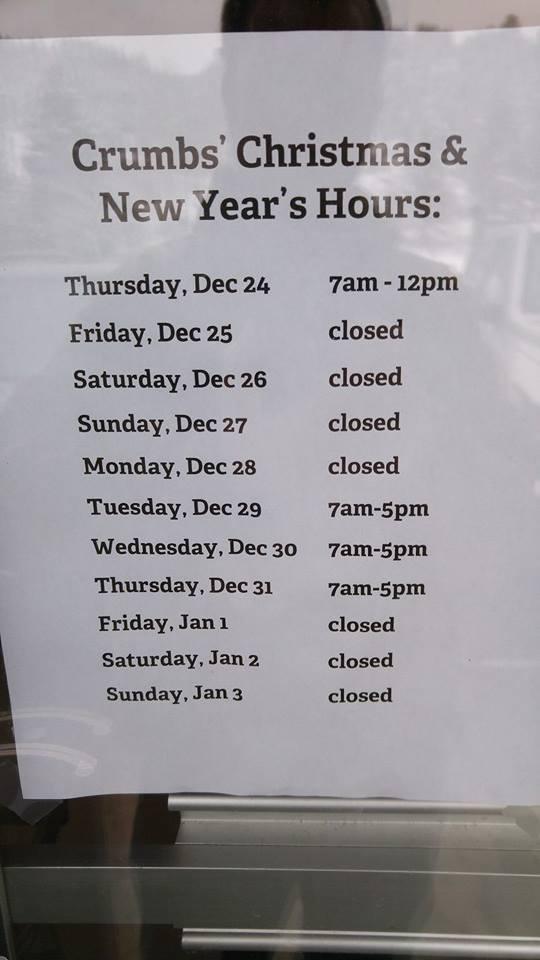 Menu at Crumbs Bakery Café, Castlegar