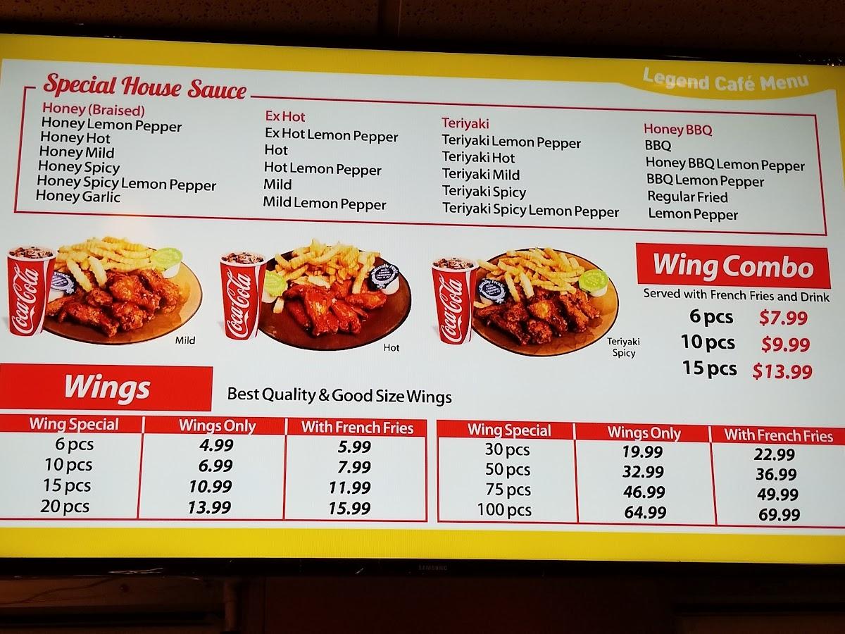 Menu at Legend Cafe, College Park, Old National Hwy B