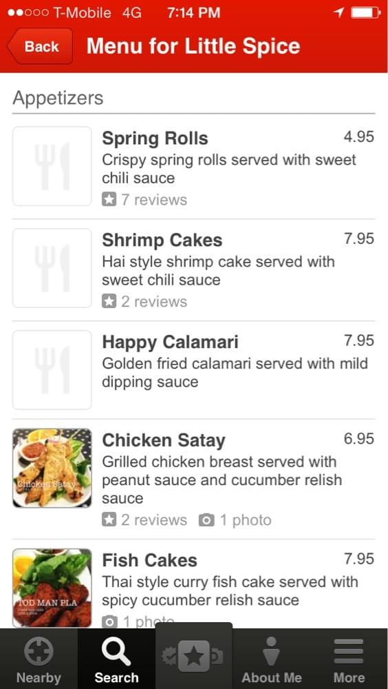 Menu at Little Spice restaurant, Hanover