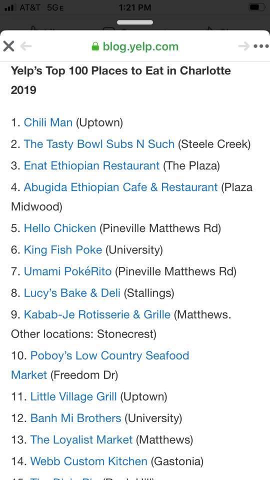 Menu at Little Village Grill restaurant, Charlotte, 710 W Trade St