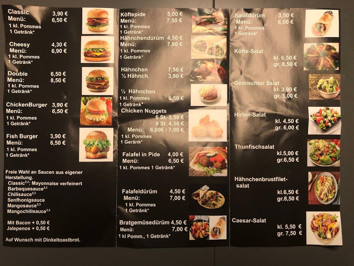 Menu at Raffel-Burger restaurant, Mülheim