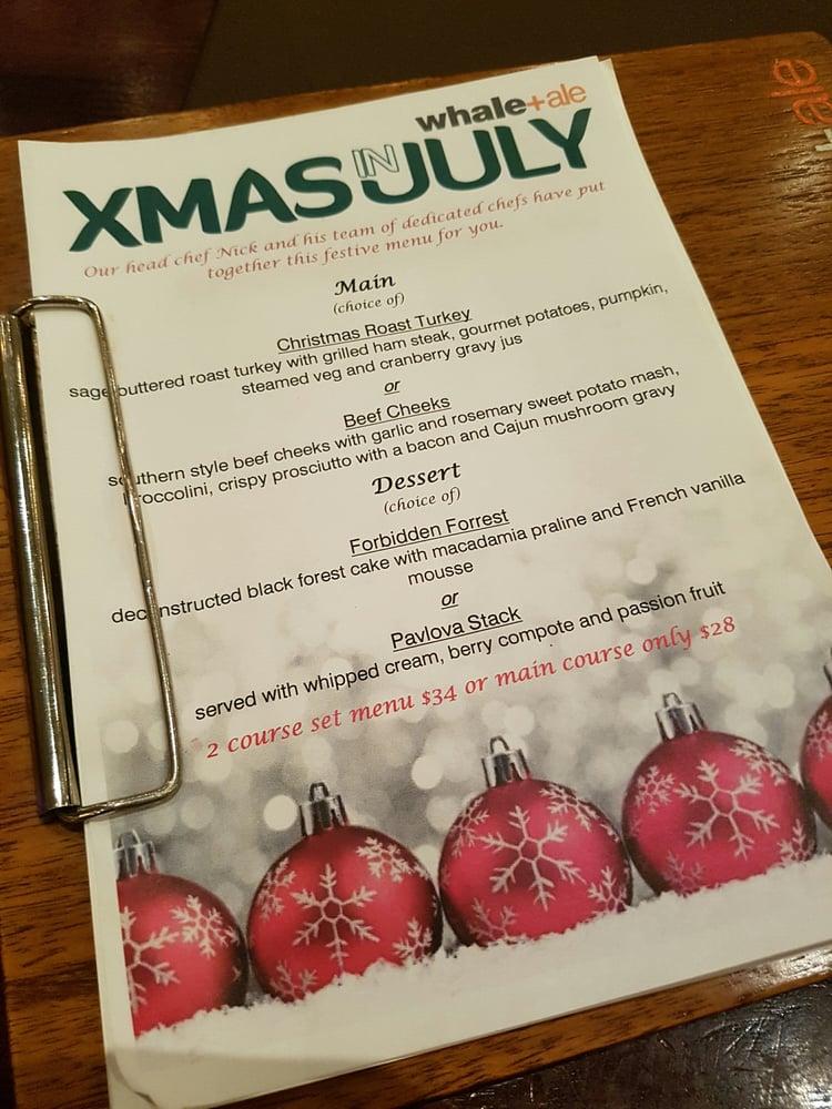 Menu at Whale & Ale restaurant, Clarkson