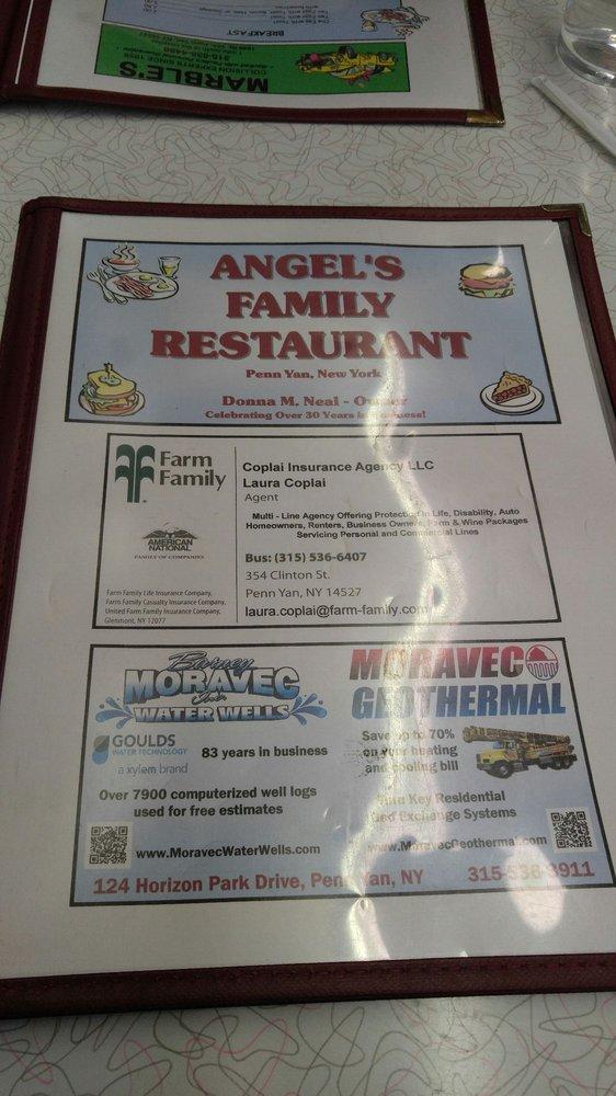 Menu at Angel's Family Restaurant, Penn Yan