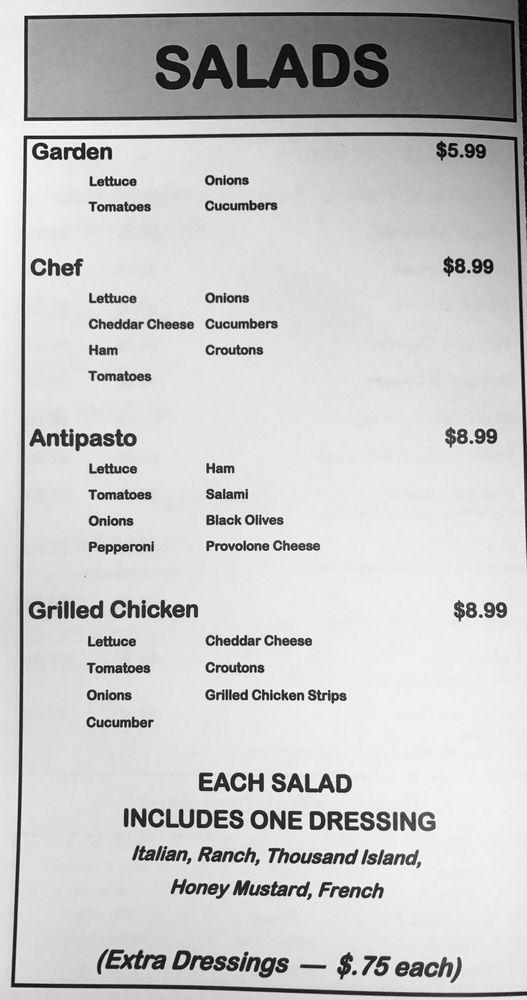 Menu at Crico's Pizza & Subs pizzeria, Gulf Shores