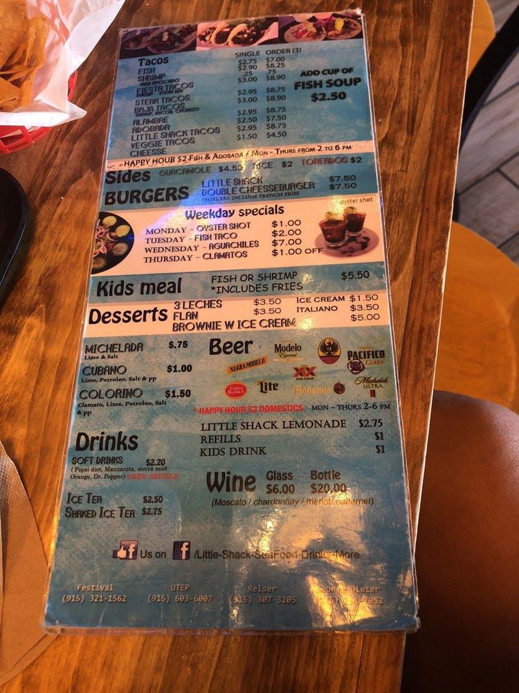 Menu at Little Shack pub & bar, El Paso, 865 Resler Dr h