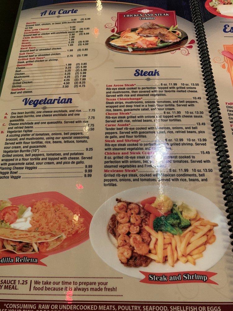 Menu at LOS ARCOSS MEXICAN RESTAURANT, Gardendale