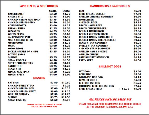 Menu at Lumpy's Home Field Bar & Grill, Great Bend