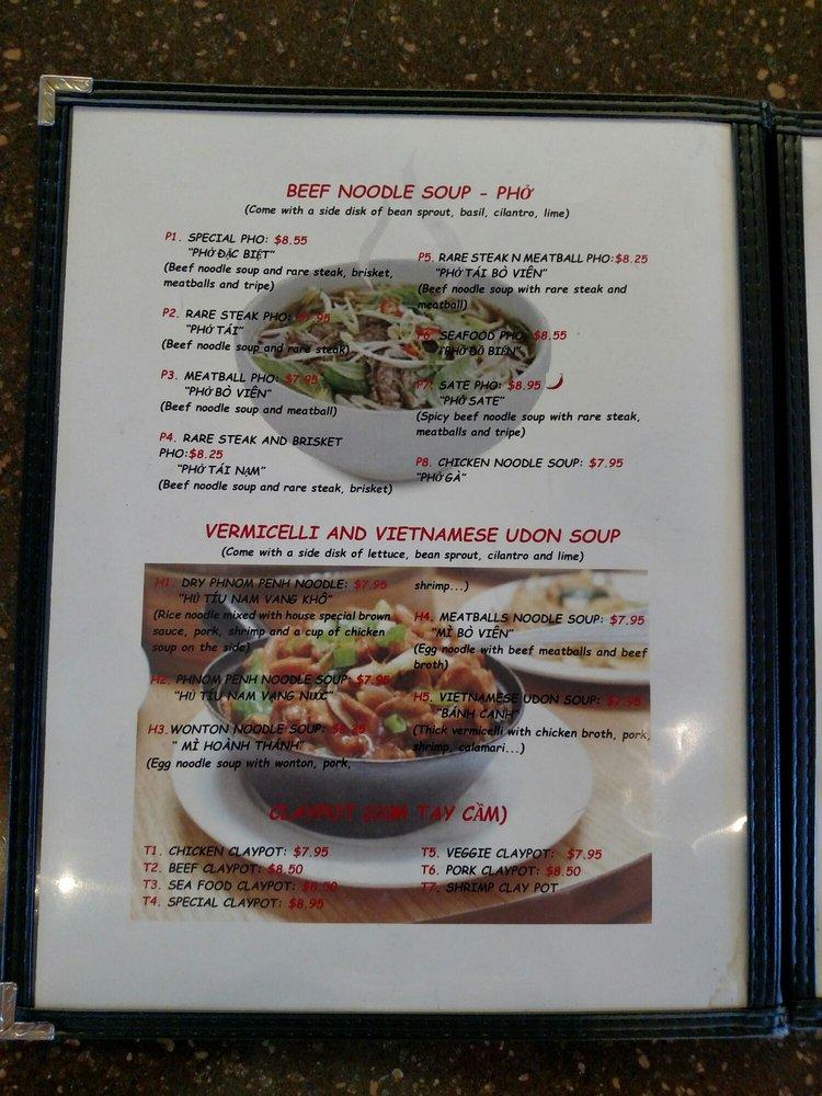Menu at Viet Cuisine restaurant, Huntsville