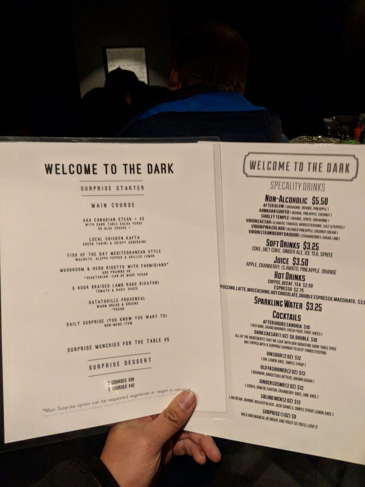 Menu at Dark Table restaurant, Calgary