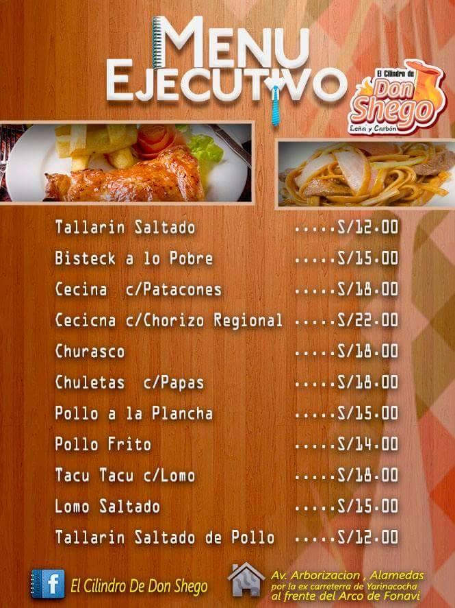 Menu at Los Shego Lovers restaurant, Pucallpa