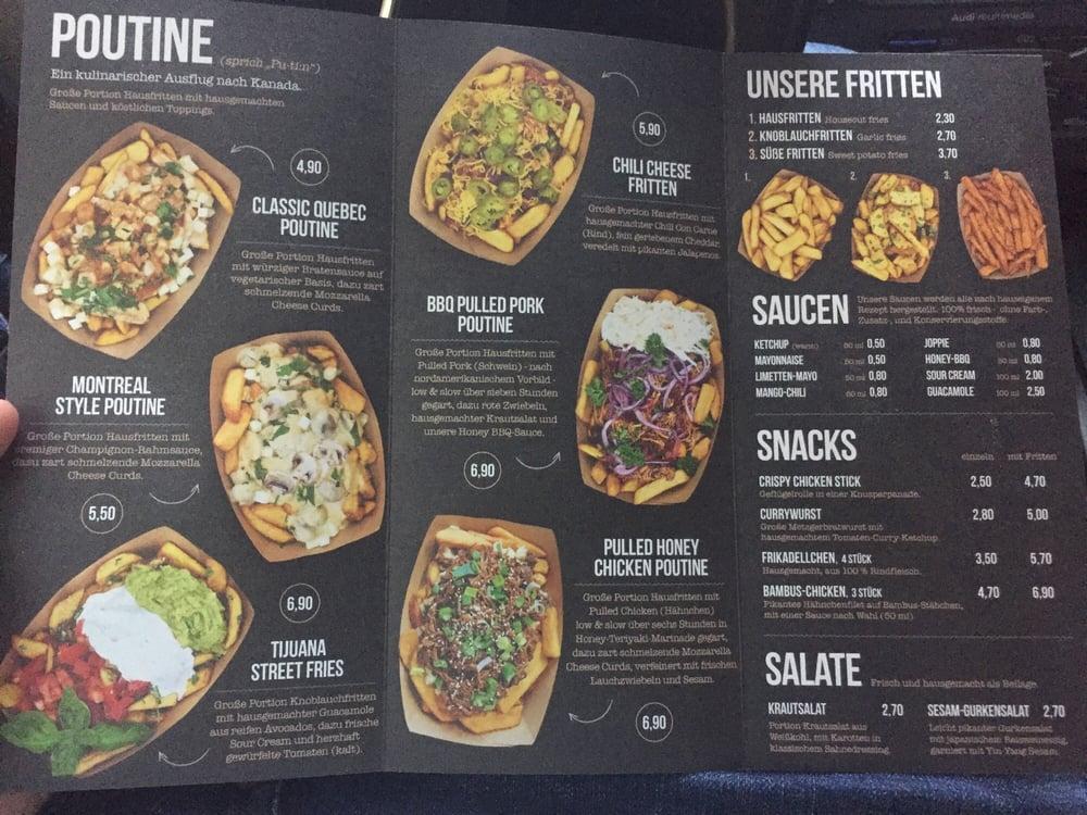 Menu at Frittenwerk Köln fast food, Cologne