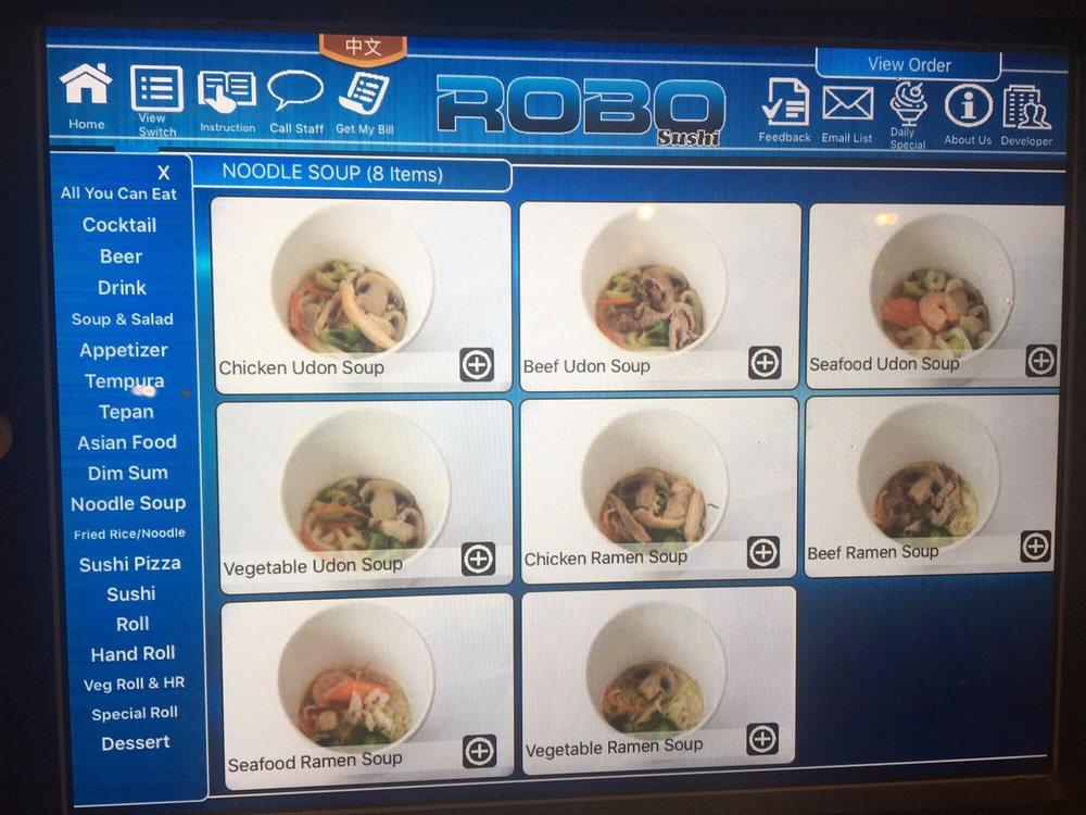 Menu at ROBO SUSHI restaurant, Toronto