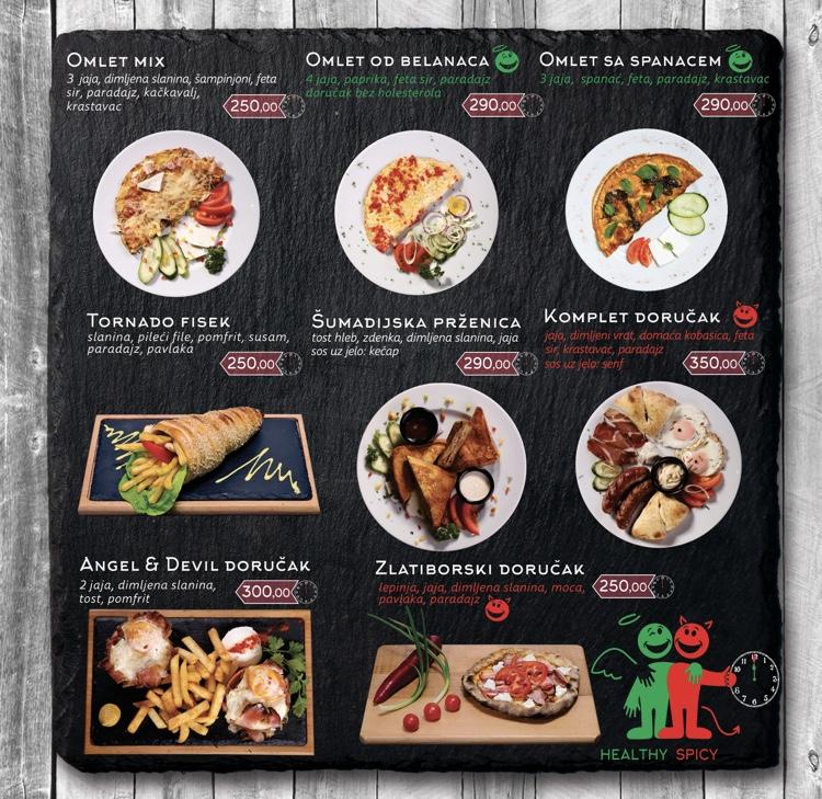 Menu at Angel & Devil restaurant, Kragujevac