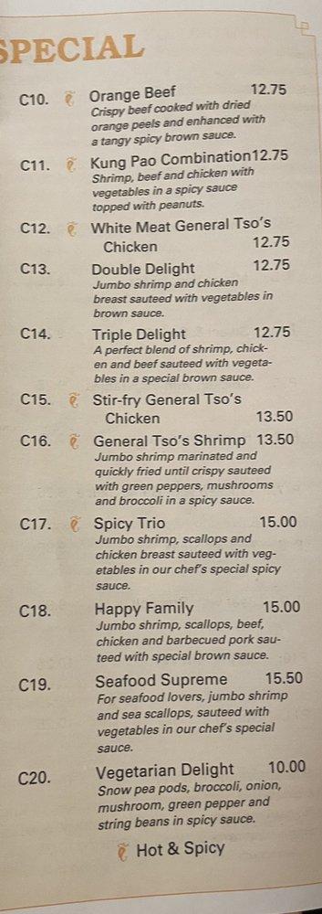 Menu at Castle Place Chinese Restaurant, Pittsburgh, 331 Mt Lebanon Blvd