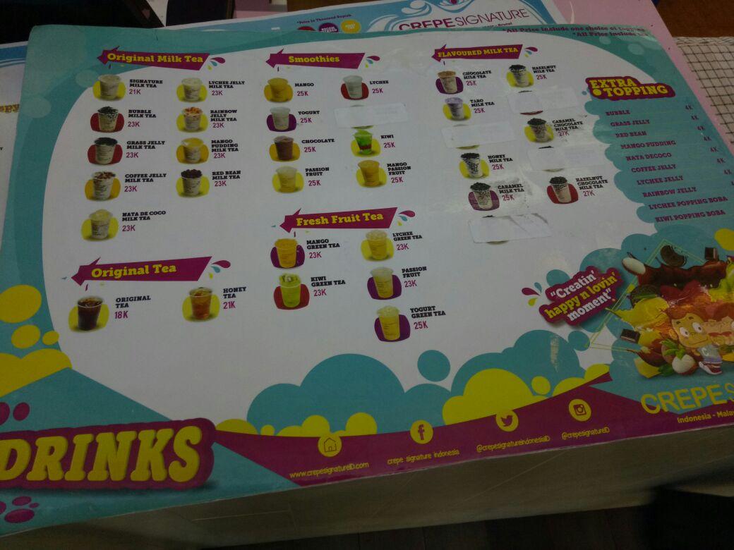 Carta del postres Crepe Signature, Macasar, Unit LGC-11; Jln. HM Dg ...