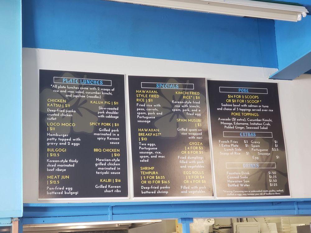 Menu at Ohana Kitchen restaurant, Burien