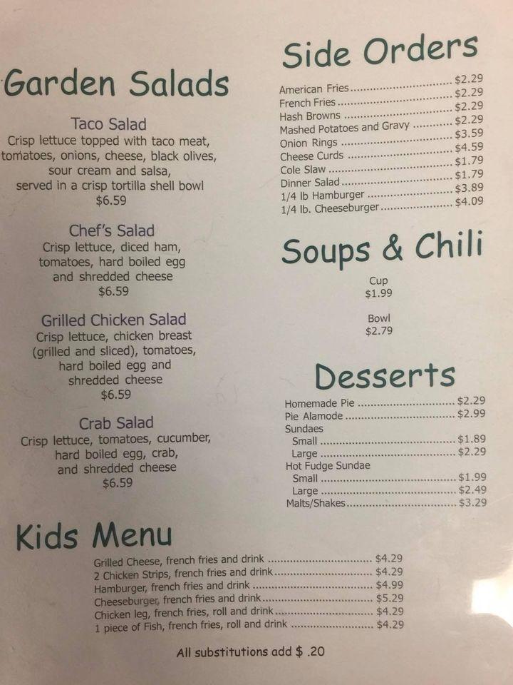 Menu at Phillip's Cafe & Catering, Phillips, 167 N Lk Ave