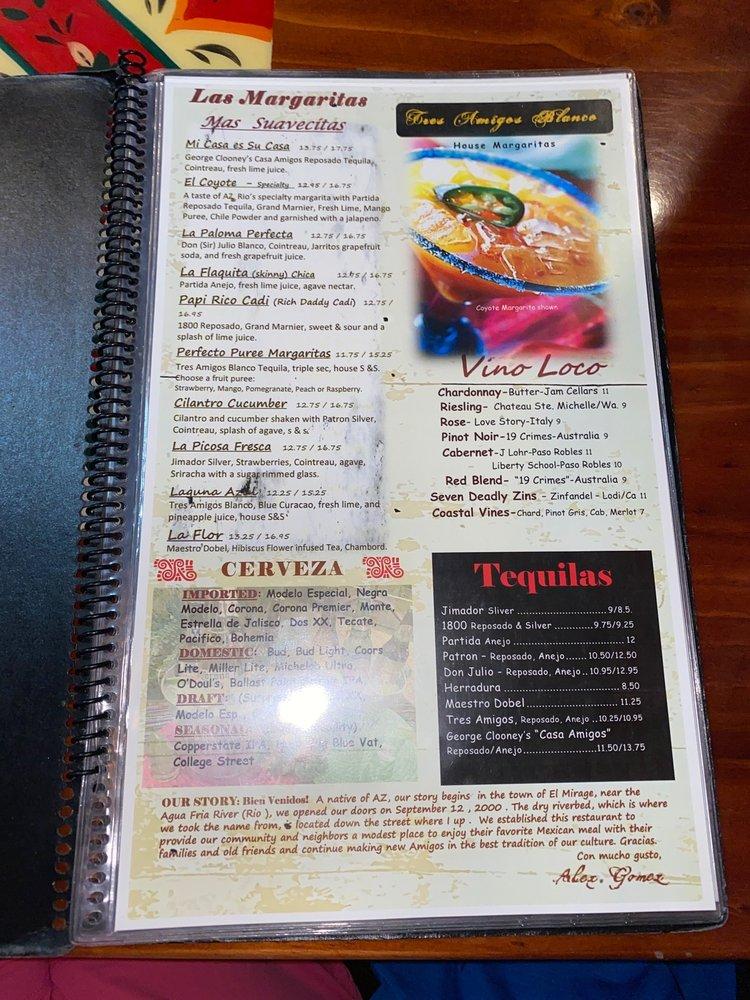 Menu at Rio Mirage Cafe, El Mirage, W Santa Fe Ln