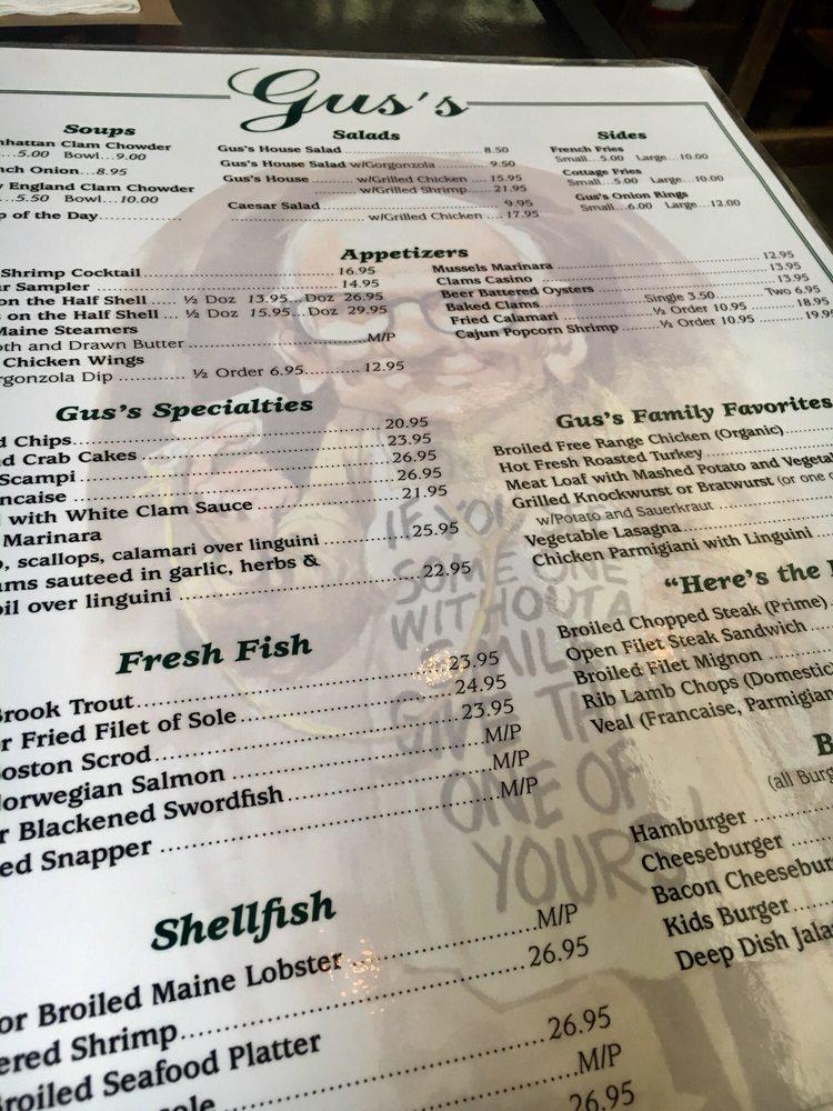Menu at Gus's Franklin Park Restaurant, Harrison