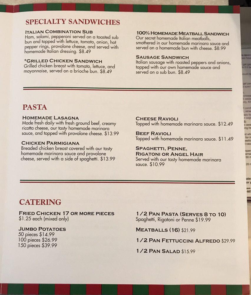 Menu at Marie's Restaurant, Wadsworth