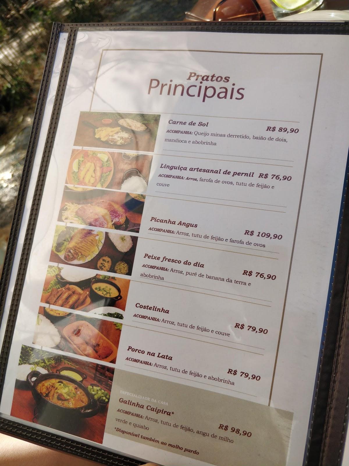 Carta del restaurante Raiz Caipira, Brasília
