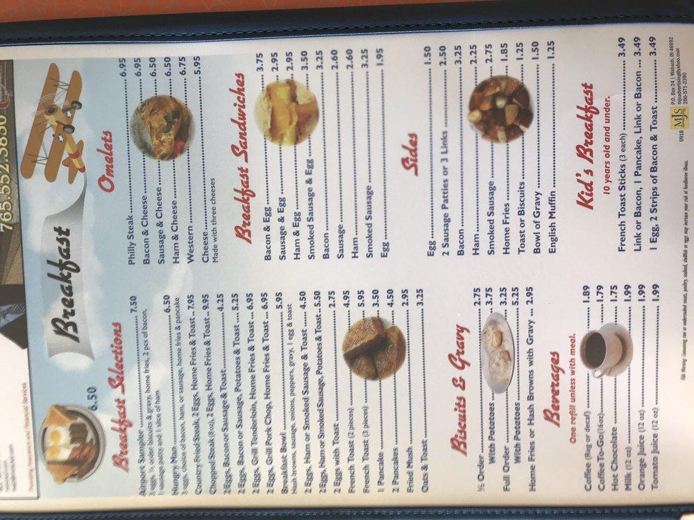 Menu at Airport Restaurant, Elwood