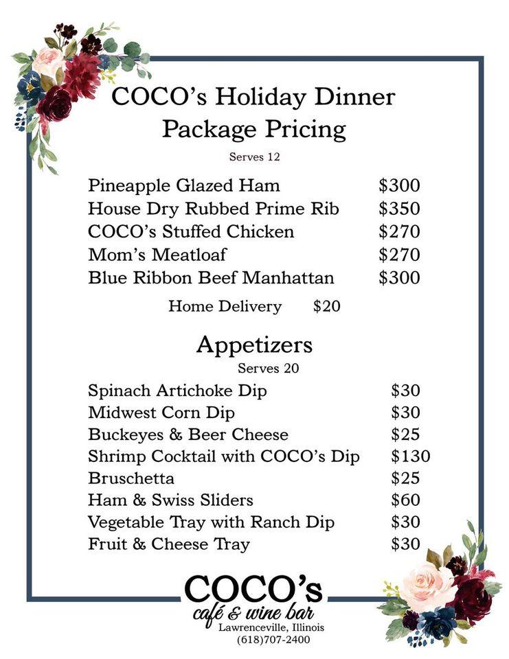 Menu at Coco's Cafe and Wine Bar, Lawrenceville