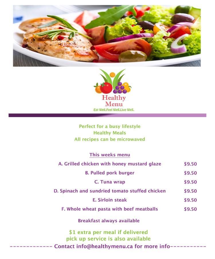 Menu at Healthy Menu restaurant, Montréal