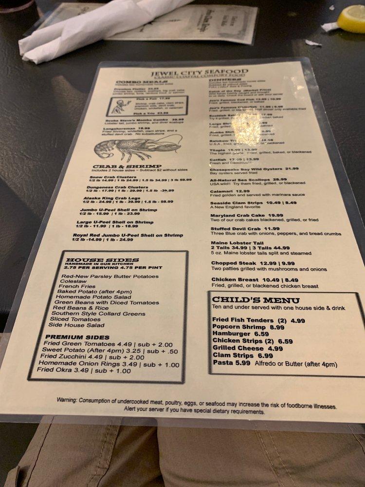 Menu at Jewel City Seafood Restaurant & Market, Huntington