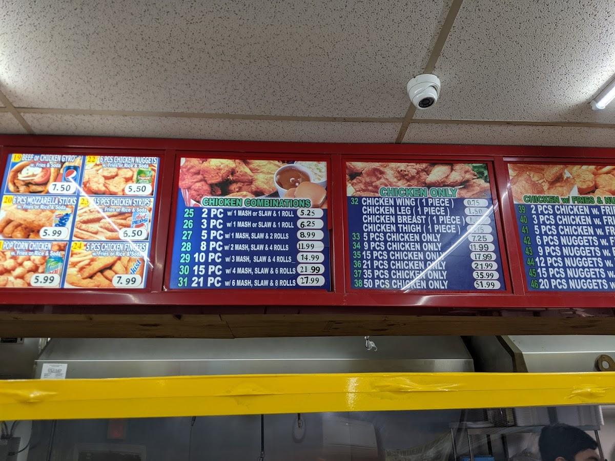 Menu at Kennedy Fried Chicken fast food, Manchester