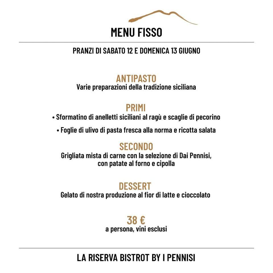 Menu da La Riserva Bistrot - Etna ristorante, Solicchiata