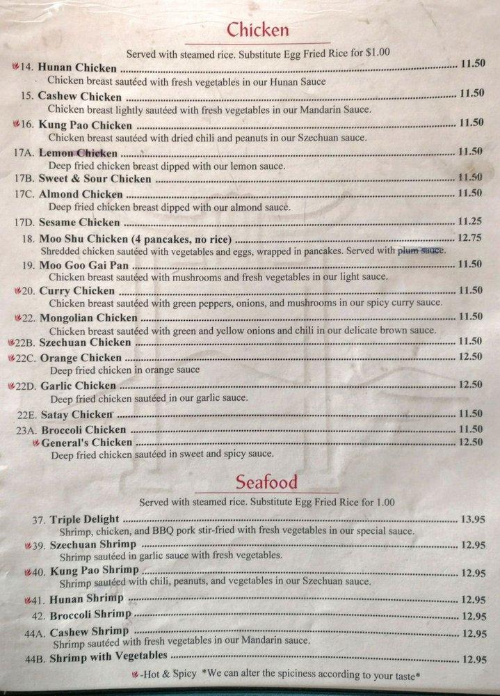 Menu at Pagoda Thai & Chinese Restaurant, Missoula
