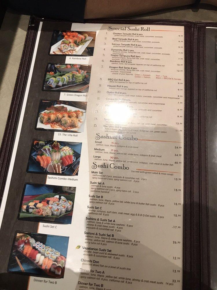 Menu at The Villa restaurant, Whitby