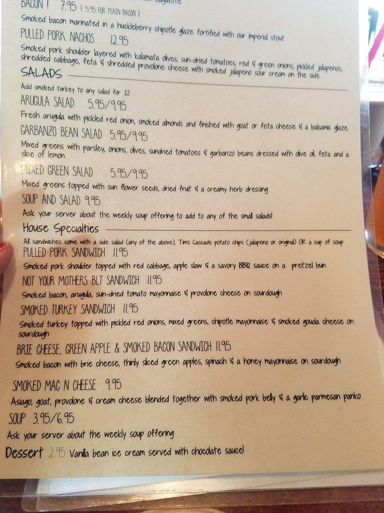 Menu at Daft Badger Brewing pub & bar, Coeur d'Alene