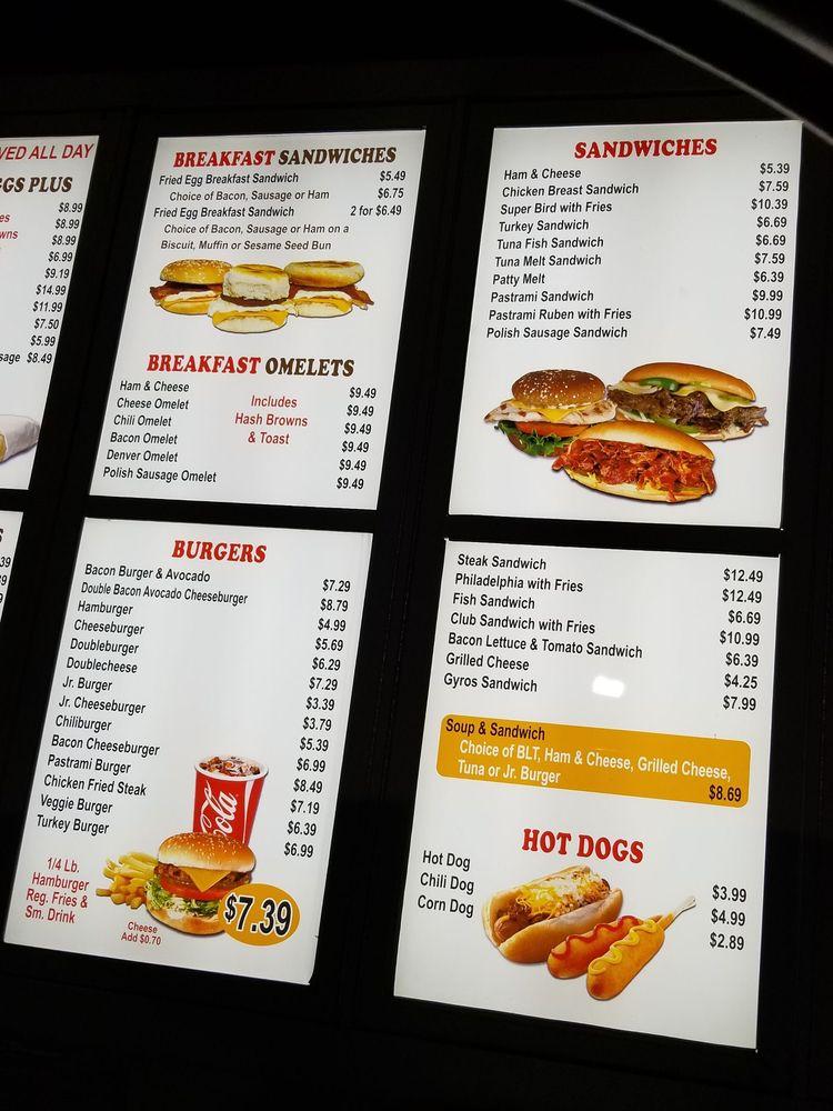 Menu at Golden Burger restaurant, Long Beach, E 4th St